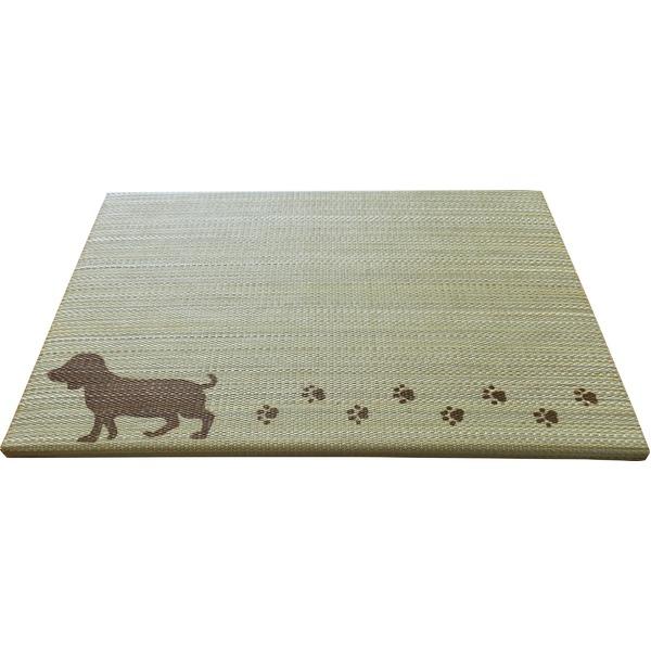 【商品名】 国産い草使用 足快適プチたたみ ワルツ（犬/ブラウン）