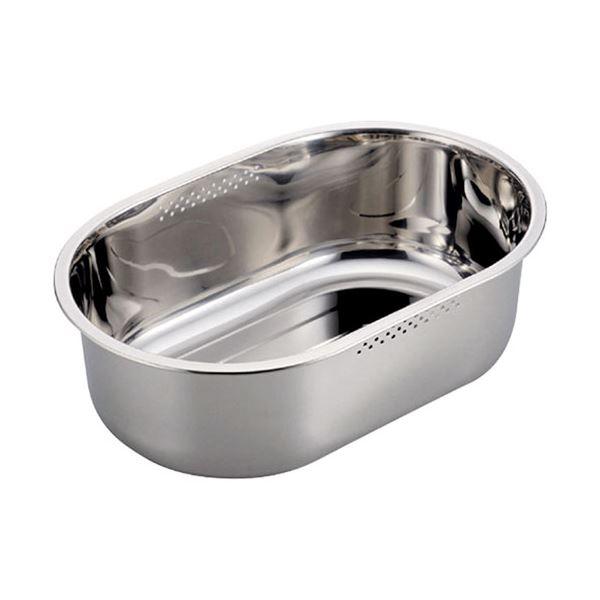 【商品名】 パール金属 アットアクア ステンレス製スリム小判型洗桶37.5×25.5cm ゴム足付 HB-4149  [ HB-4149 ]