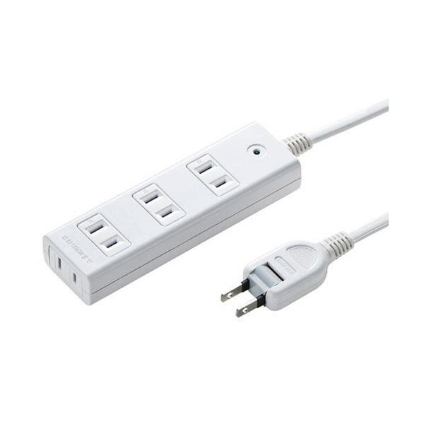 【商品名】 サンワサプライ雷ガードタップ（ホコリ防止シャッター・マグネット付） 2P・4個口 3m ホワイト TAP-SP2114MG-3WN 1個