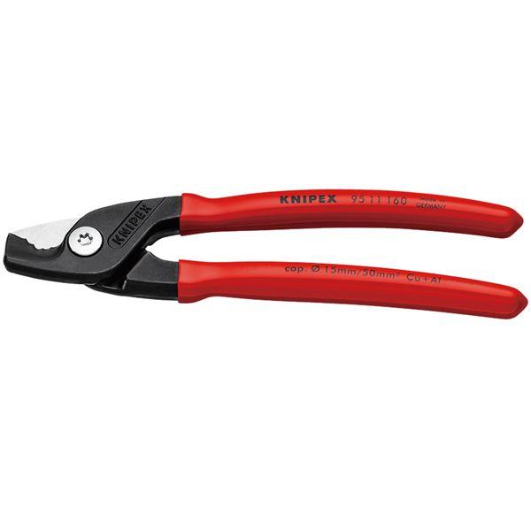 【商品名】 KNIPEX クニペックス ケーブルカッター ステップカット プラスチックコーティング 全長160mm 9511-160  [ 9511-160 ]