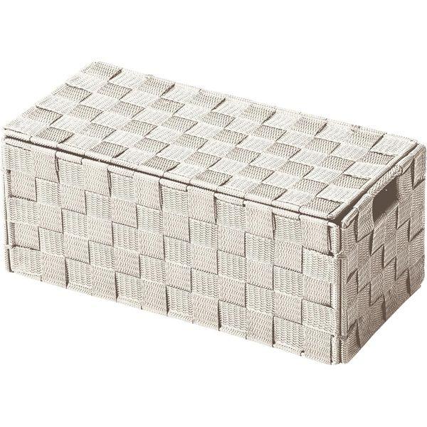 【商品名】 【2個セット】 PP蓋付き収納浅型 ベージュ SF-920BG 【ジャンル・特徴】 インテリアに馴染む、フタ付バスケット（ベージュ）浅型です