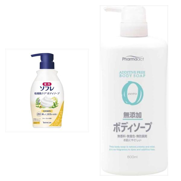 【商品名】【セット品】ファーマアクト 無添加ボディソープ 600ml ＆ 薬用ソフレ 乾燥肌ケア 450ml 【カテゴリ】otoriyose