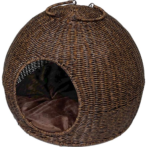 ちぐらタイプのペット専用パーソナルスペース。素材はPPを使用。水に強くて拭き掃除など清潔に保てます。クッション付きで、安心してペットの隠れ家に使えます。