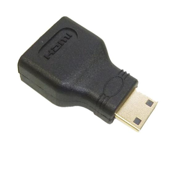 ■MiniHDMI変換：HDMIのケーブルをMiniHDMIに変換するアダプタです■挿抜耐久に強いGOLDメッキ採用■HDMI （HDMIタイプA）（メス）- MiniHDMI （ミニHDMIタイプC）（オス）