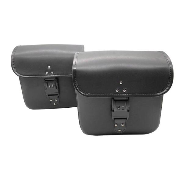 仕様:条件:100% 新品材料:Puレザー色:黒タイプ:コードロックサドル車両に配置:左、右サイズ:写真に示すように (手動測定のため、1?3mmの測定誤差を許容してください)適合車種:汎用バイクやバイクご購入前にサイズをご確認くださいパッ...