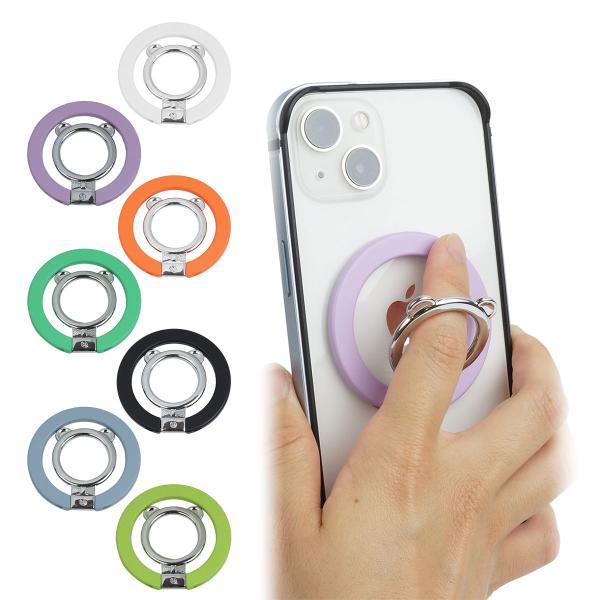 Magsafe対応マグネット式スマホリング。商品サイズ：約57mm 厚さ約3mm重量：約31g材質：亜鉛合金商品仕様：マグネット式吸着対応機種：MagSafe対応機種製造国：中国※ケースでご利用の際は、MagSafe対応のケースが別途必要で...