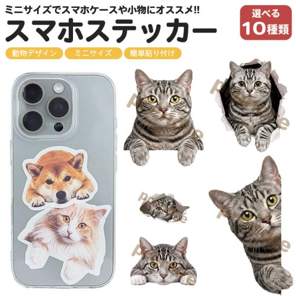 アニマルステッカーインパクトのあるかわいいアニマルステッカー。スマホケースなど小物への貼り付けにオススメです。簡単貼り付けステッカーを貼り付けたい場所のほこりや汚れを綺麗にして、台紙からステッカーを剥がして貼り付けるだけ！挟んで装着ステッカ...