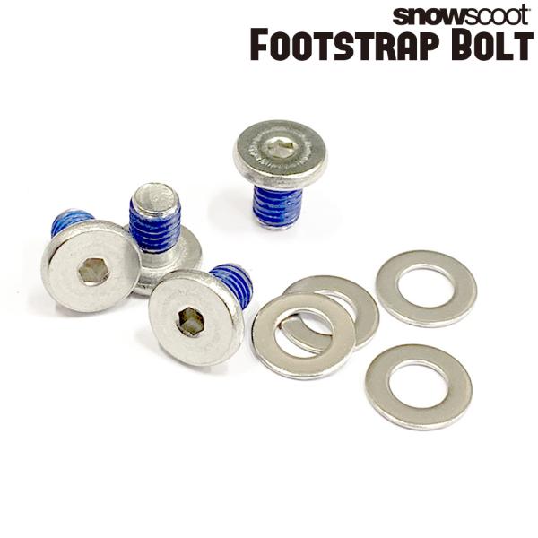 スノースクートに取り付けるフットストラップのボルトセット■ブランド■Jykk　ジックジャパン■モデル■Footstrap Bolt FLAT head■サイズ・仕様■ボルト x 4pcsワッシャー x 4pcs※モニターの発色により、実際の...