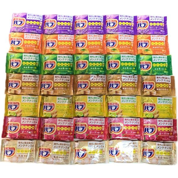 「商品情報」「主な仕様」7種類の香りが楽しめる：すっきりとした柑橘系から、甘く優雅な花の香りまで、35錠で7種類の香りが詰まっています。入浴剤の効能：疲労回復、筋肉の痛みやこりの緩和、リラックス効果があります。使いやすい錠剤タイプ：湯船に投...