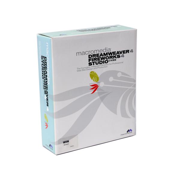 商品説明●倉庫から出てきた懐かしいソフト、Macromedia Dreamweaver 4 + Fireworks 4 Studio 日本語版です。ウェブ制作の黎明期を支えた名作ツール。HTML編集の「Dreamweaver」と、画像加工ソ...