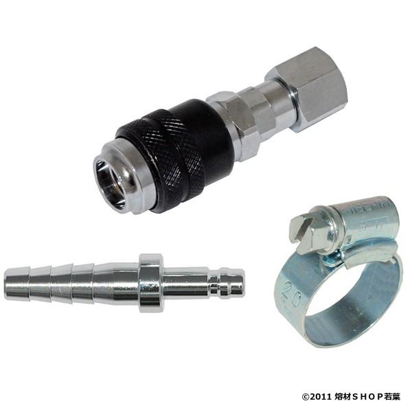 （株）阪口製作所使用可能ガス：炭酸ガス・アルゴン・酸素・窒素適用ホース：シールドホース６ミリ・８ミリ接続サイズ：Ｍ１２×Ｐ１.０袋ナット（ＦＶ−１）接続サイズ：９／１６−１８ＵＮＦ袋ナット（ＦＶ−３）流量計付調整器用のワンタッチカプラ（アポ...