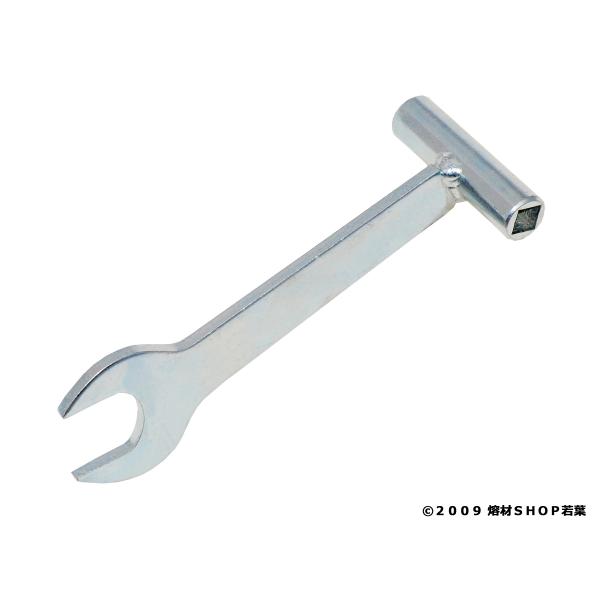 （株）阪口製作所酸素調整器のボンベ取付用スパナ酸素ボンベ開閉用ハンドルアセチレンボンベ開閉ハンドル３用途１本で可能なスパナ付レンチ