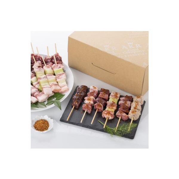 ■商品説明point1黒豚の絶品希少部位９つを厳選！色んな部位を一気に楽しめるのはAKRだけ! 初めての方もハマる！バラエティ豊かな旨みと食感をお楽しみ頂けるよう厳選しました！ 普段なかなか買うことの出来ない部位を組み合わせた串６本が１セッ...