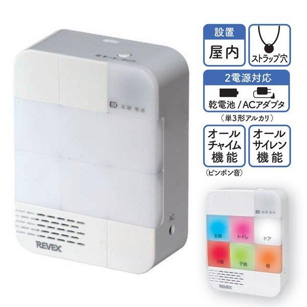 呼び出し場所が6ヶ所まで登録可能！呼ばれた場所が一目でわかる。■商品仕様【設置場所】　　屋内　○　　屋外　×【電波到達距離】　　屋外見通し最大　180m　　屋内見通し最大　90m【電源】　　単3アルカリ乾電池×3本(別売)　　ACアダプター...