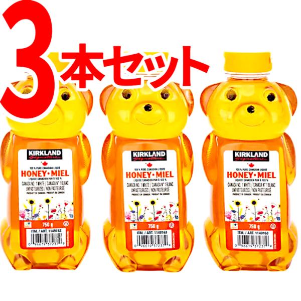 【はちみつ ベアージャグ 750g x 3本セット】品名：はちみつ原材料名：はちみつ保存方法：直射日光を避け、常温で保存原産国名：カナダ