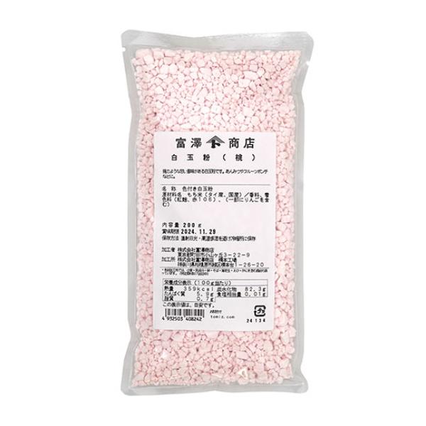 桃のような甘い風味がある白玉粉です。あんみつやフルーツポンチなどに。
