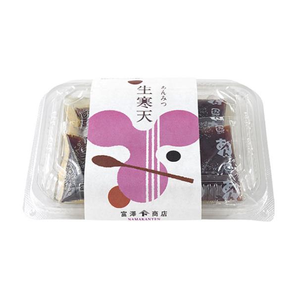 夏季のみ　2食分黒みつ、小倉あん付。国内産の天草を煮出して作った寒天をそのままパック詰めしました。製造後に熱を加えていないので、食感が良く寒天本来の風味や旨みが豊かに広がります。お好みでアイスクリームなどを添えても。