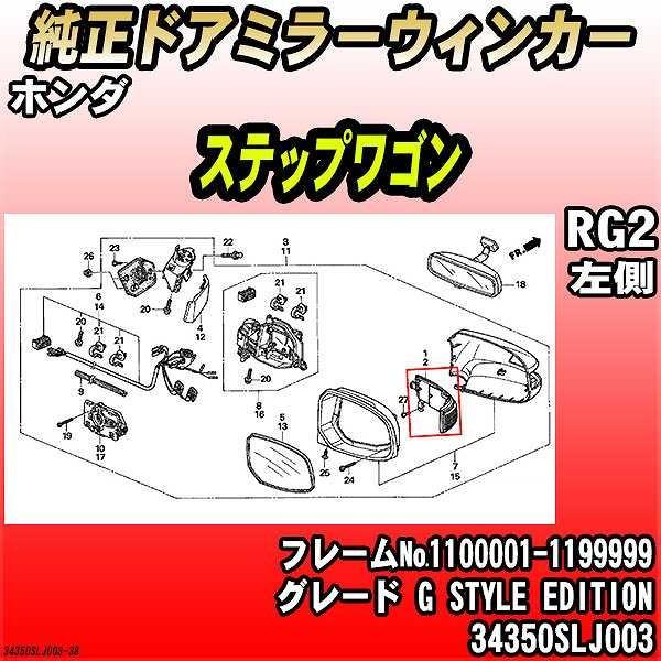 メーカー名 ホンダ品名 ドアミラーウィンカー品番 34350SLJ003【参考車種】代表メーカー ホンダ代表車種名 ステップワゴン参考車両型式 RG2フレームNo. 1100001-1199999グレード G STYLE EDITIONミッ...