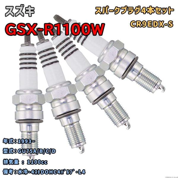 商品種別 スパークプラグメーカー NGKシリーズ MOTODXプラグ品番 CR9EDX-Sセット本数 4【参考取付車種】メーカー スズキ車種名 GSX-R1100W排気量 1100型式 GU75A/B/C/D年式 1993~仕様 水冷・4ス...