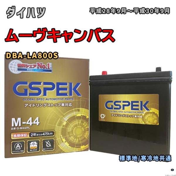 GSPEK製　カーバッテリー　G-M44/PL商品名記載の車両に適合する「M-42タイプ」のバッテリーとなりますが、同一の年式、型式であっても諸仕様の違いにより適合バッテリーが異なる場合がございます。当商品ページは新車装着時のバッテリーが「...