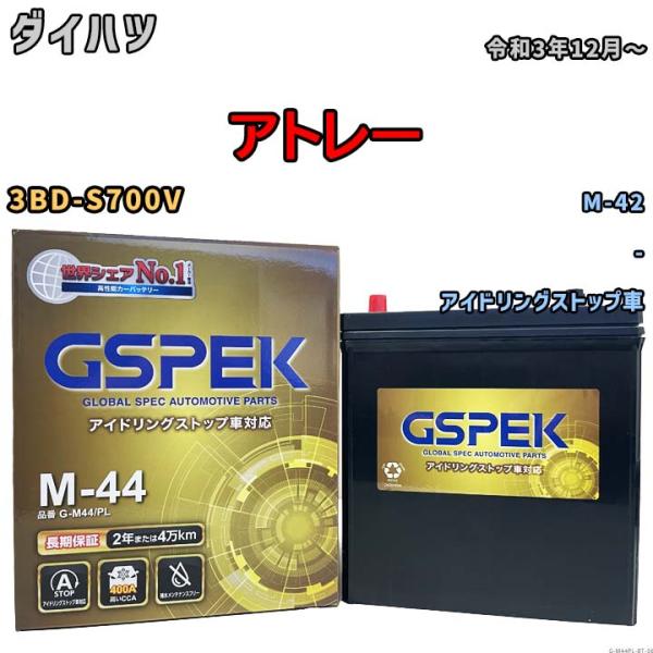 商品名 バッテリーメーカー GSPEKシリーズ Gシリーズ品番 G-M44PL互換性バッテリーサイズ M-42【参考取付車種】代表メーカー ダイハツ代表車種名 アトレーエンジン種類 ガソリンエンジン排気量 660cc代表車両型式 3BD-S...