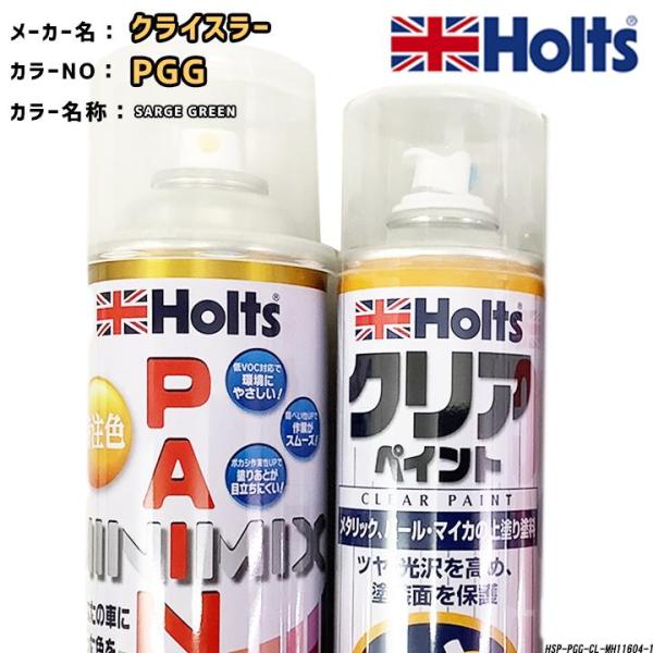 商品名 ペイントスプレー&amp;クリアスプレーセットメーカー名 Holts ホルツシリーズ MINIMIX自動車メーカー クライスラーカラー番号 PGGカラー名称 SARGE GREEN入数 1本内容量 260ml備考1 -備考2 -セッ...