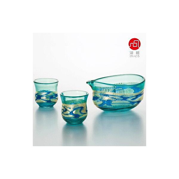 石塚硝子 ISHIZUKA GLASS アデリアグラス ADERIA GLASS 津軽びいどろ 秋村実工房 金彩碧瑠璃 酒器セット FS49515 盃 杯【ポイント5倍中!】商品情報サイズ         酒つぎ：最大120-95mm　高さ...