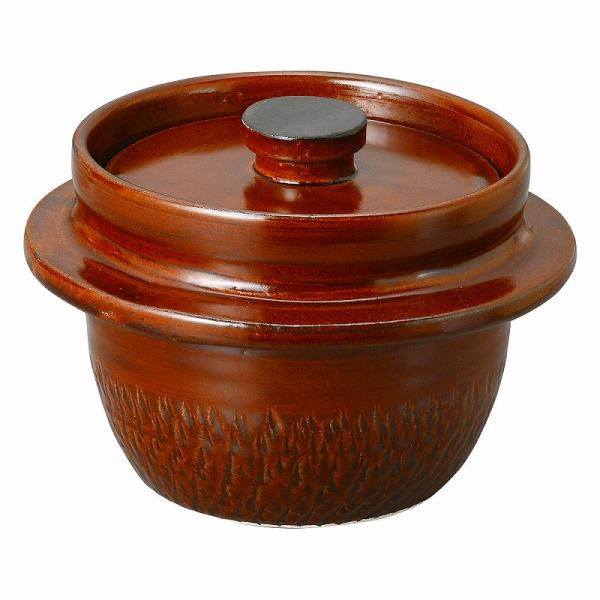 陶里 第31集 アメ釉捻りご飯鍋３合 69020-71119.8×23×17cm・身14.8cm19.8×23×17cm・身14.8cm