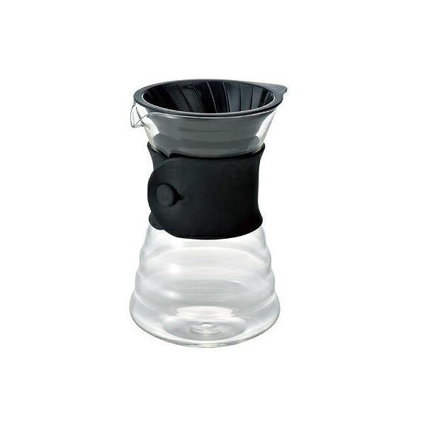 HARIO ハリオ V60ドリップデカンタ VDD-02B【円すい形ドリッパー】商品情報容量 1-4杯用サイズ 幅 135 mm × 奥行 125 mm × 高 198 mm　 口径 155 mm材質 ガラスボール:耐熱ガラス　バンド:シリ...