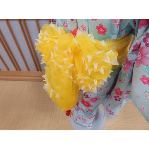 『へこ帯 ViViSienne』ゆかたに子供へこ帯カワイイ鈴付きゆかた帯♪歩くと優しい鈴の音が鳴ります【カラー】・黄色【サイズ】巾：約35cm長さ：約1m80cm■品質ナイロン：約100％■日本製【配送方法】配送方法のご指定は出来ません。時...