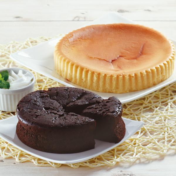 【全品送料無料】【わが街とくさんネット】■規格：ベイクドチーズケーキ1個（直径17cm）、ガトーショコラ1個（直径11.5cm）■サイズ(mm)：214×214×157■ギフト対応・ラッピング対応：対応NG・のし対応：対応NG・表書き：対応...