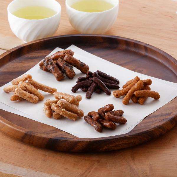 【全品送料無料】【わが街とくさんネット】■規格：黒ごまかりんとう45g×2個、黒糖かりんとう45g×2個、牛乳かりんとう45g×2個、ピーナッツかりんとう45g×2個、チョコかりんとう45g×1個、キャラメルかりんとう45g×1個■サイズ(...