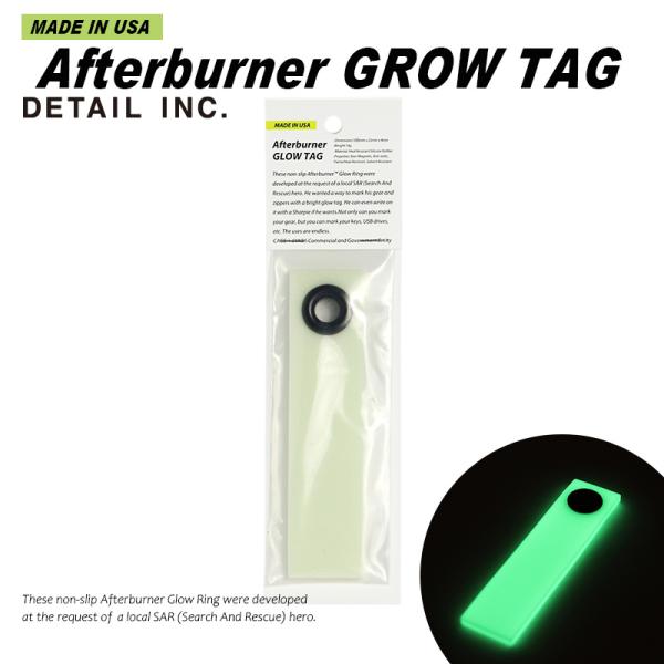 ■商品説明アフターバーナー グロータグ 蓄光キータグ MADE IN USA のご紹介です。現地政府機関や民間企業に向けた製品を設計、製造するCountyComm社の蓄光キータグ。太陽光などの紫外線を始め、フラッシュライト、懐中電灯等のあら...