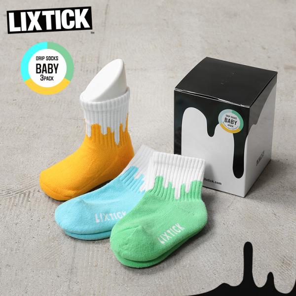 ■商品説明LIXTICK DRIP SOCKSは、肉厚の柔らかな履き心地、高品質な糸、カラーリング、そしてLIXTICKらしい遊び心を兼ね備えた3パックソックスです。お洒落なだけではなく、履き心地にも妥協のない靴下は、靴に合わせて、気分に合...