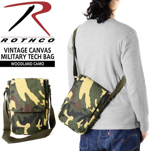 ROTHCO VINTAGE CANVAS MILITARY TECH バッグのご紹介です。ウォッシュ加工を施した、味のあるコットンキャンバス生地を使用したショルダーバッグ。日常必要なものを収納するのに丁度良いサイジングで、デイリーユースに...