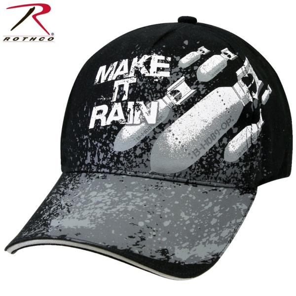 Rothco Deluxe Make It Rain Low Profile Capフロントパネルに爆弾の雨をデザインしたキャップです。サイズ調整可能 素材:コットン ワイパー