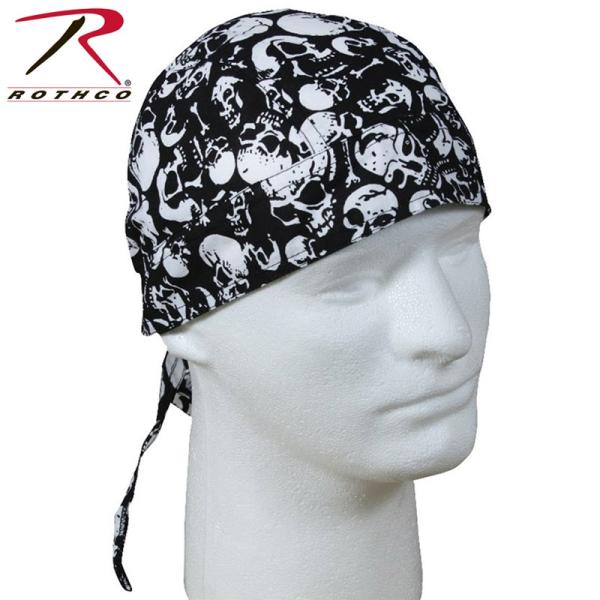 Rothco Skulls HeadwrapROTHCOのヘッドラップです。サイズ調整可能取り寄せはご注文からお届けまで約3週間前後お日にちを頂いております。素材:Cotton ワイパー