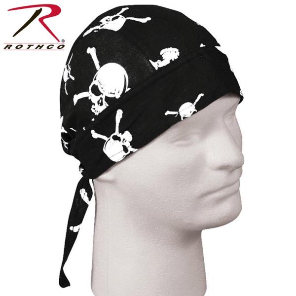Rothco Skull &amp; Crossbones HeadwrapROTHCOのヘッドラップです。サイズ調整可能取り寄せはご注文からお届けまで約3週間前後お日にちを頂いております。素材:Cotton ワイパー