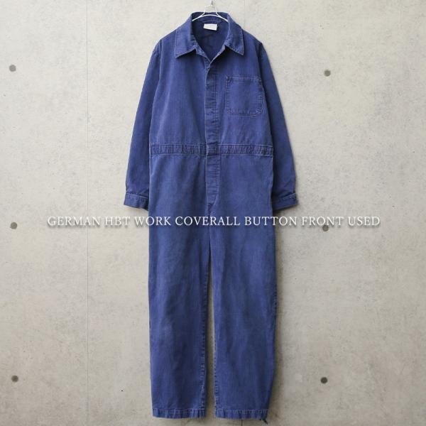 ■商品説明ドイツ軍からヘリンボーン素材で雰囲気のいいカバーオールが入荷しました。フロントがボタン開閉仕様で、何よりこのネイビーが褪色したヘリンボーンの生地感が素晴らしいです。USEDならではのアタリで、加工などではこの雰囲気はまず出ないと思...