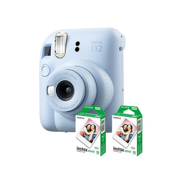 大人気のチェキシリーズminiタイプのスタンダードデバイスである12にチェキmini用フィルム10枚撮りが2箱付きます！すぐに撮影できるお得なセット品です。