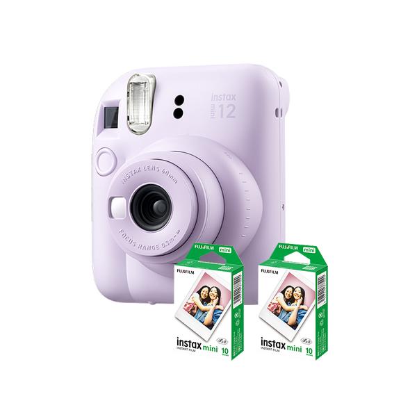 大人気のチェキシリーズminiタイプのスタンダードデバイスである12にチェキmini用フィルム10枚撮りが2箱付きます！すぐに撮影できるお得なセット品です。