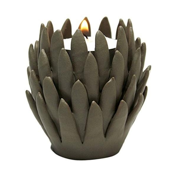 【商品名】Design Toscano Kosa 3-Inch Brown Hand-Crafted Ceramic Candleholder, Gray, Set of 2 【カテゴリー】ホーム：インテリア