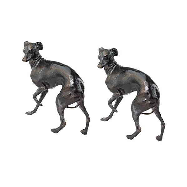 【商品名】Design Toscano The Loyal Whippet Authentic Foundry Iron Casting - Set of Two 【カテゴリー】ホーム：インテリア