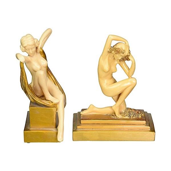【商品名】Design Toscano Palace du Trocadero Art Deco Sculptures Set of: Kneeling and Sitting 【カテゴリー】ホーム：インテリア