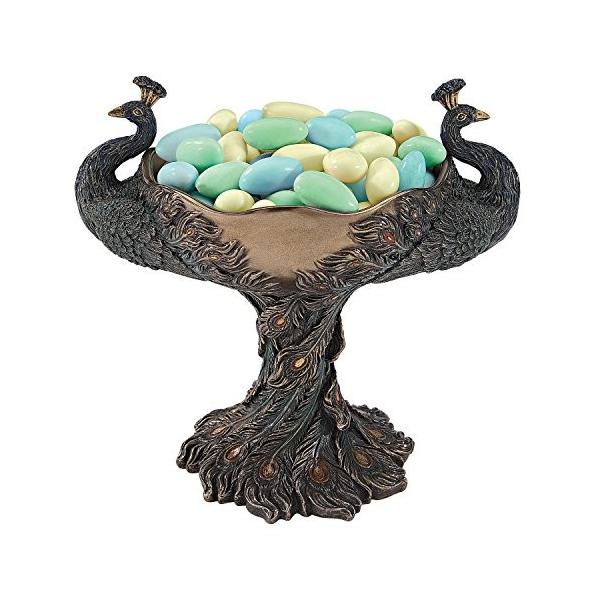 【商品名】Design Toscano Crested Peacock Sculptural Candy Dish, Bronze 【カテゴリー】ホーム：収納用品