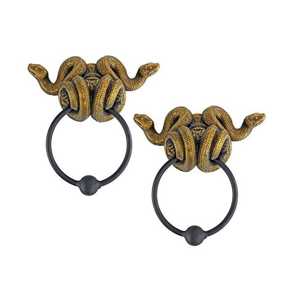 【商品名】Design Toscano Egyptian Cobra Goddess Towel Ring Wall Sculpture (Set of 2) 【カテゴリー】ホーム：バス・トイレ・洗面用品
