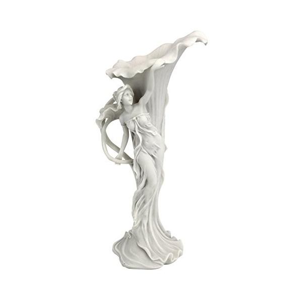 【商品名】Design Toscano Calla Lilly Maiden Art Nouveau Marble Resin Sculptural Vase, White 【カテゴリー】ホーム：インテリア