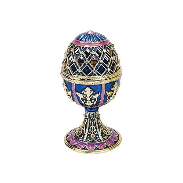 【商品名】Design Toscano Jeweled Trellis Faberge-Style Enameled Egg Collection: Bleue 【カテゴリー】ホーム：インテリア