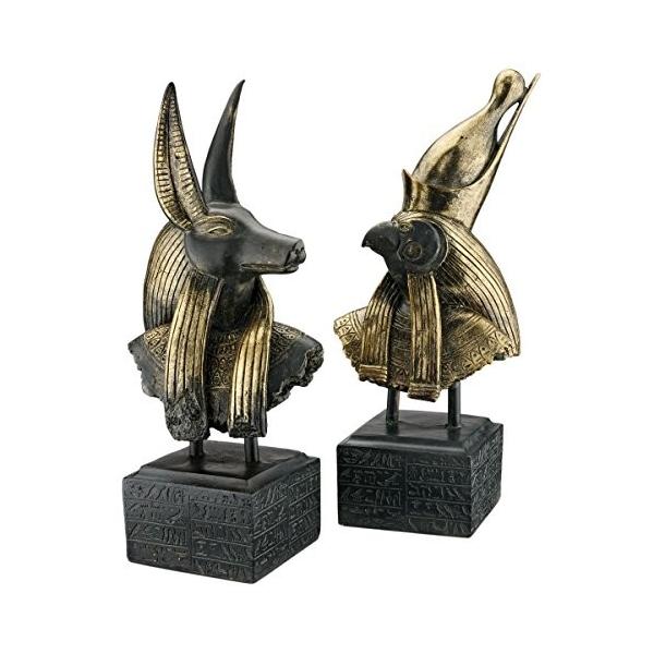【商品名】Design Toscano Gods of Ancient Egypt Sculptures: Anubis and Horus 【カテゴリー】ホーム：インテリア
