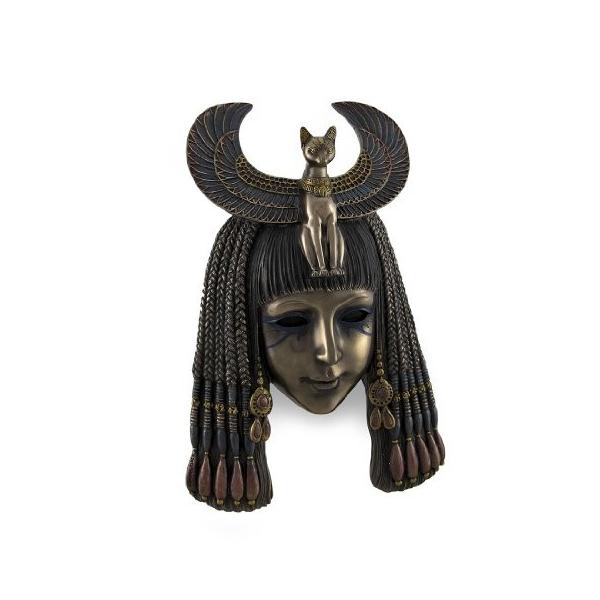 【商品名】エジプト女神バステトHeaddressマスクBronzed Wall Hanging  【カテゴリー】ホーム:インテリア